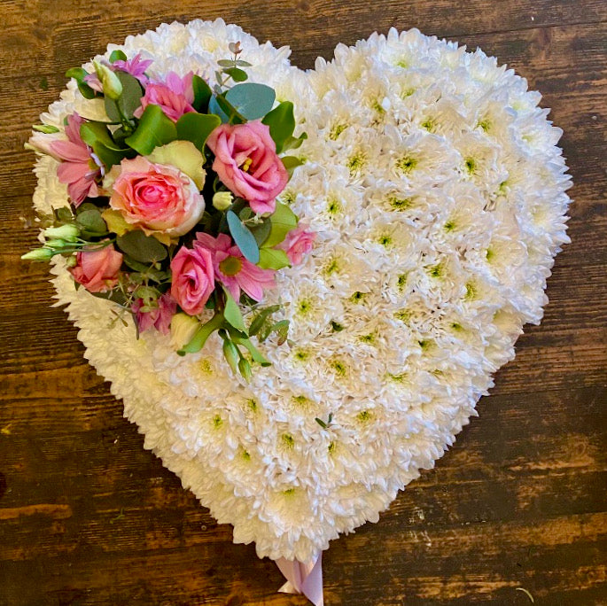 Traditional based heart tribute – Flourish Florists