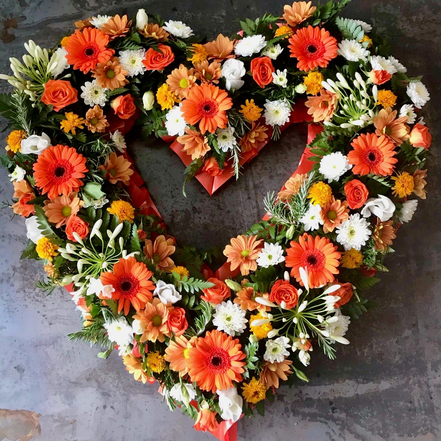 Traditional open heart tribute – Flourish Florists
